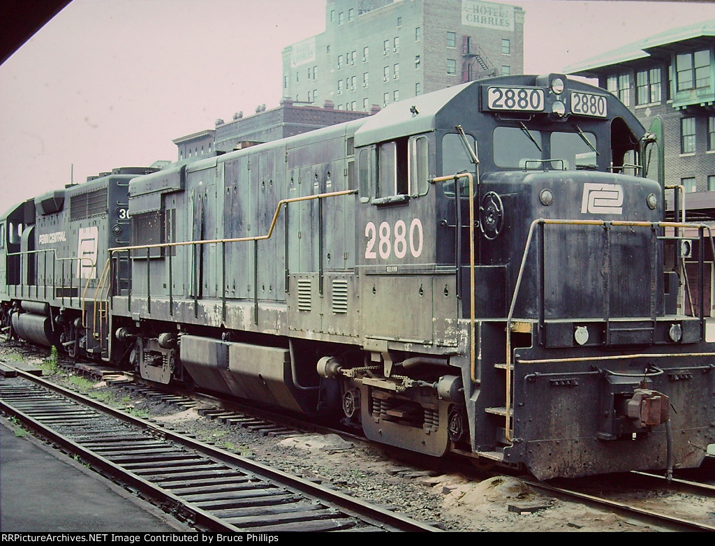 Penn Central U30B #2880 at Springfield Station - 1976